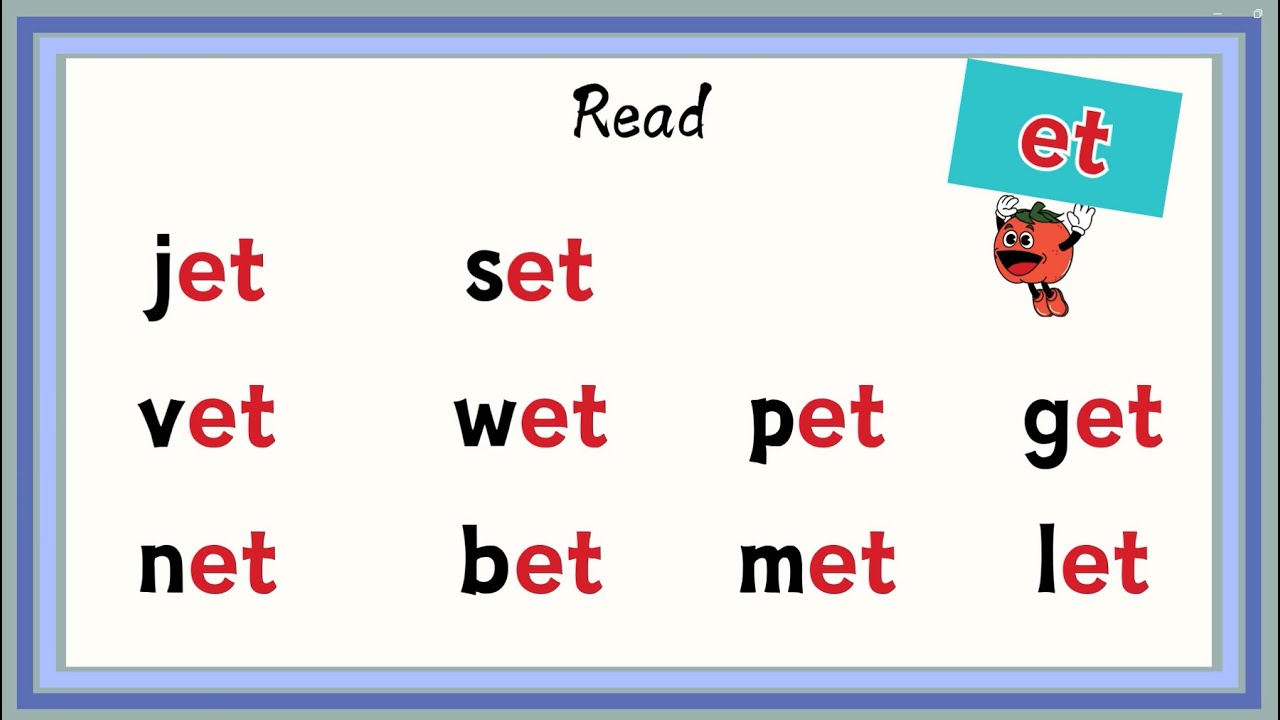 Reading for kids | -et | Game - YouTube