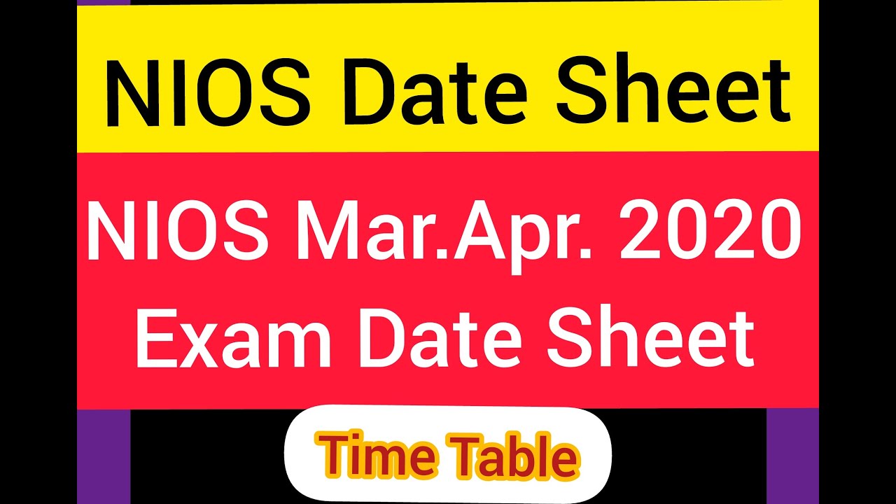 NIOS Exam 2020, NIOS Public Exam 2020, NIOS Public Examination 2020 ...
