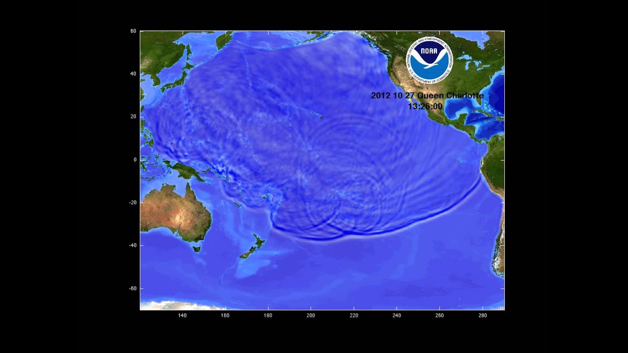 October 27, 2012 Queen Charlotte Island, Canada tsunami propagation ...