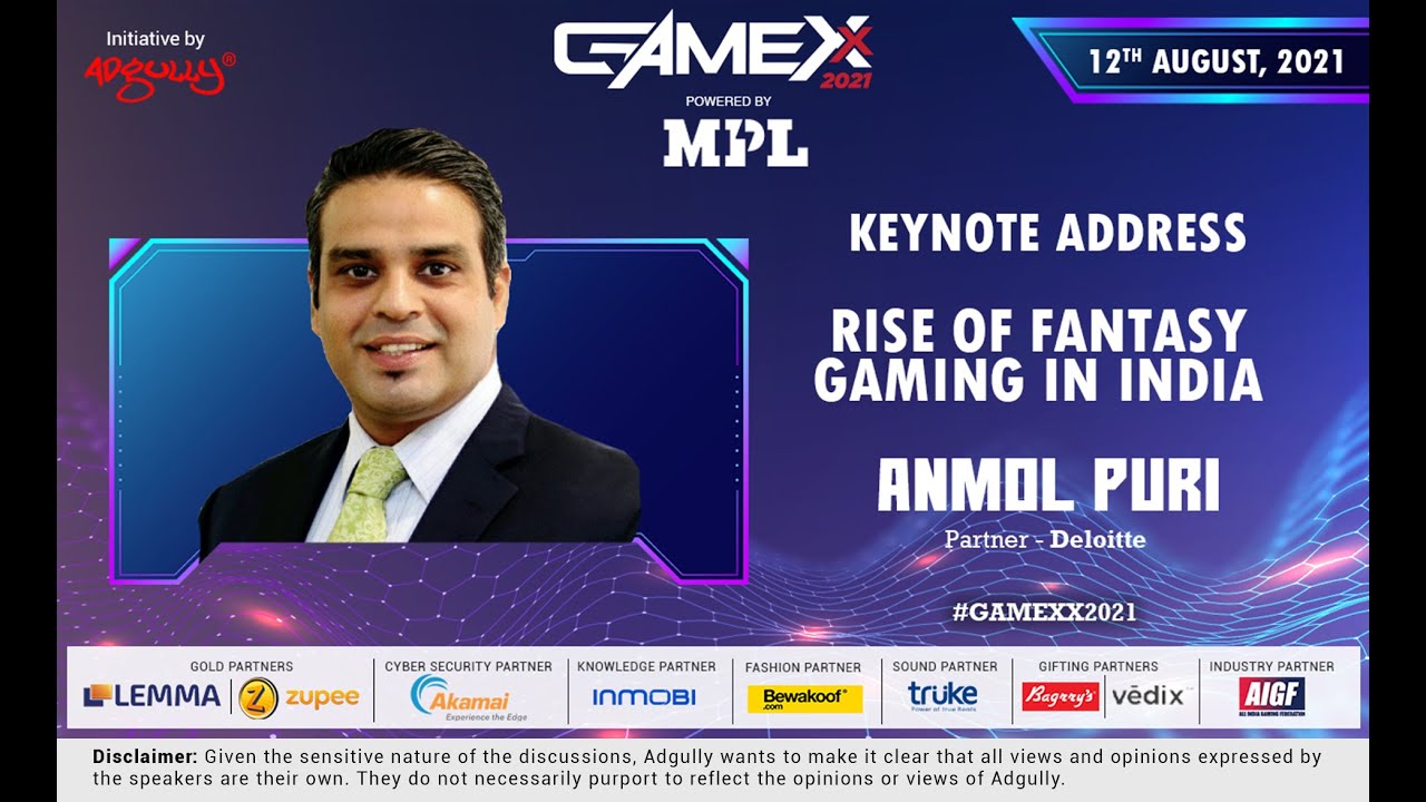 GAMEXX 2021 | Keynote Address | Rise of Fantasy Gaming in India | Anmol ...