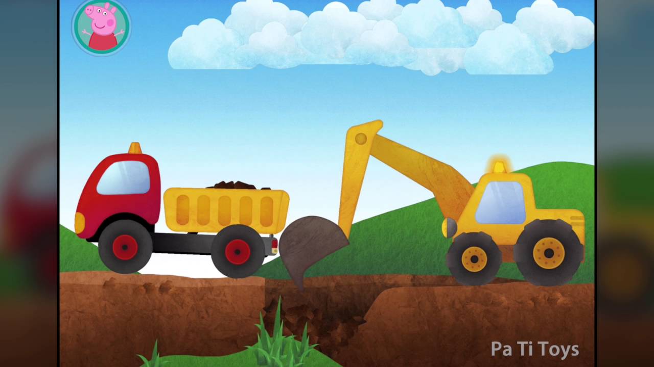 Tractor Camión y Excavadora para niños infantil Peppa Pig - YouTube