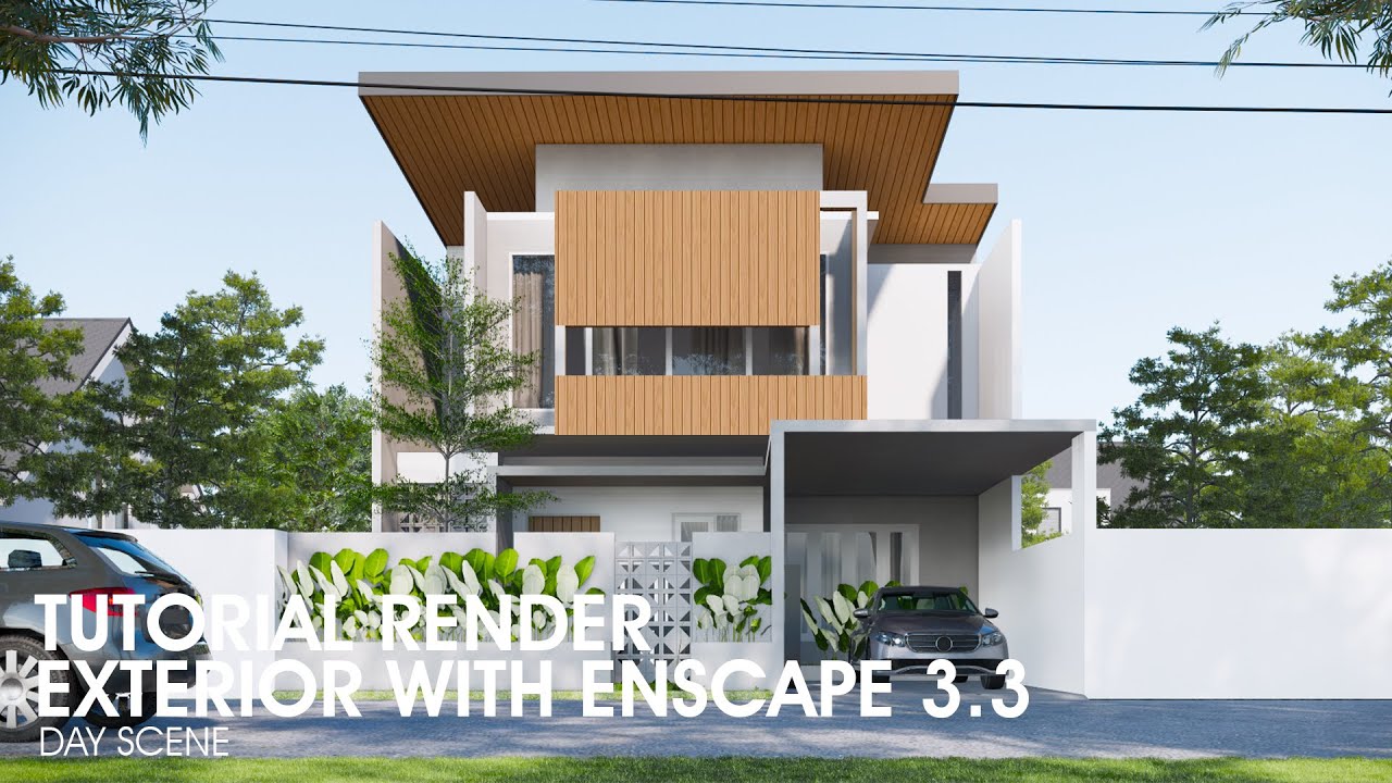 House Design Render Exterior with Enscape 3.3 - YouTube