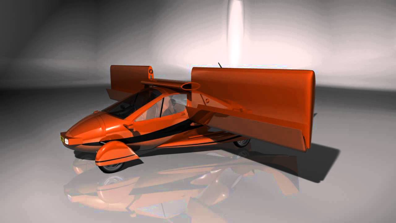The Road-E Flying Car - Folding Wings Animation - YouTube