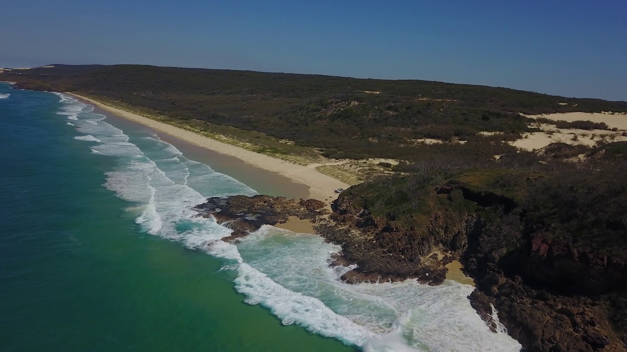 Fraser Island 2017 - Waddy Point Rocks Fly Over - YouTube