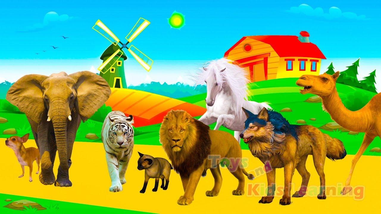 Learning Wild Animals Names and Sounds for kids / Learning Wild Animals ...