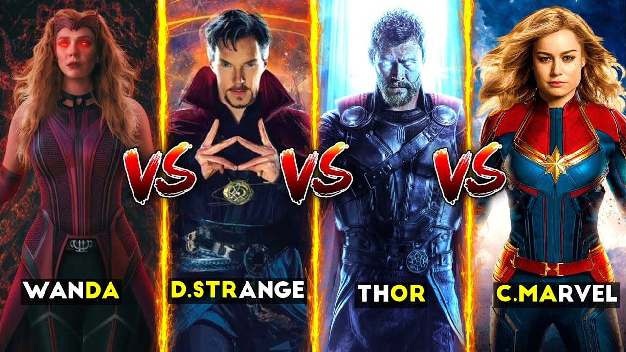 Thor Vs Wanda Vs Dr Strange Vs Captain Marvel : Who is the Most ...