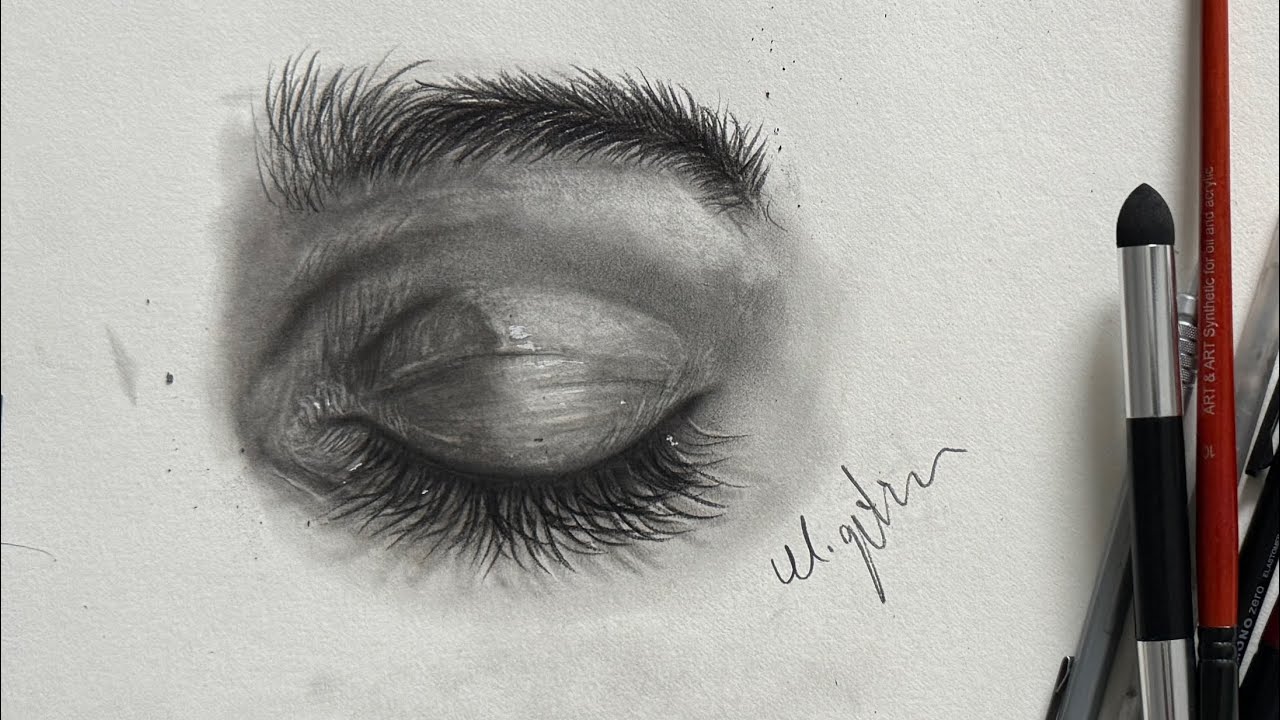 How to draw a realistic eye with all details, Tutorial eye drawing Step ...