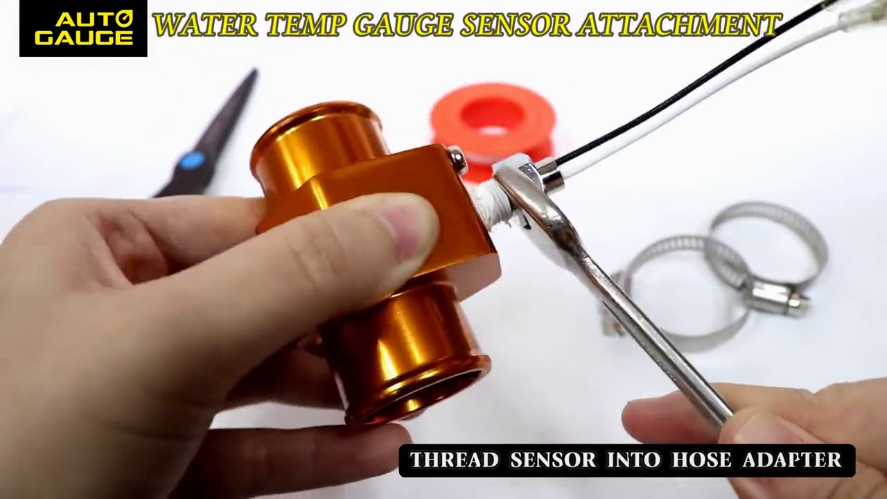 Auto Gauge Water temp gauge sensor attachment installation - YouTube