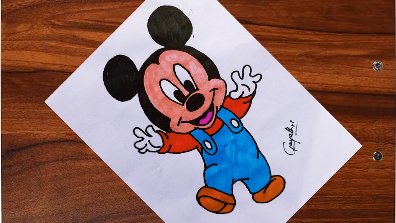 Cute Micky mouse drawing// how to draw a cute Micky mouse - YouTube