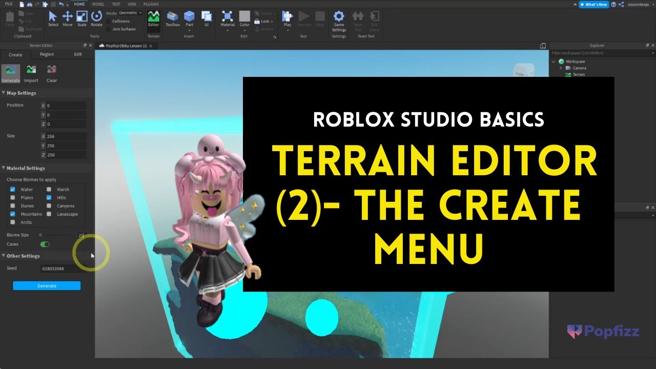 Roblox Studio Terrain Editor (2)- The Create Menu - YouTube