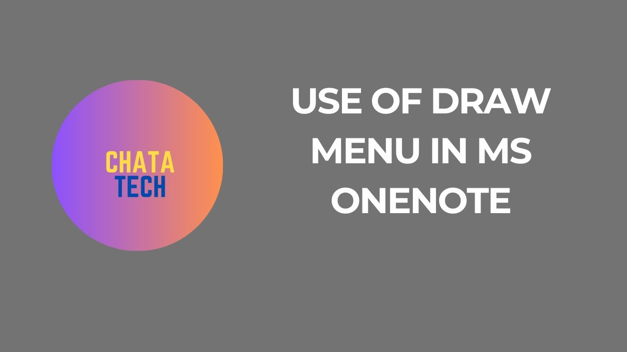 Use of draw menu In ms OneNote - YouTube