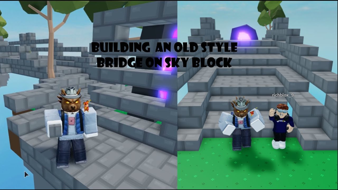 I Built An Old Style Bridge on Sky Block | Roblox | - YouTube