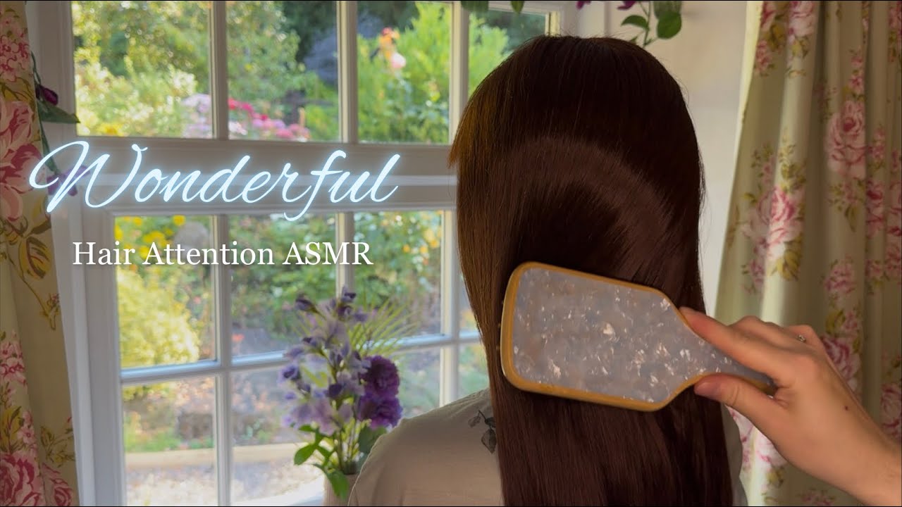 ASMR Hair Brushing, Wooden Chopstick Hair Parting & Scratchy Scalp ...