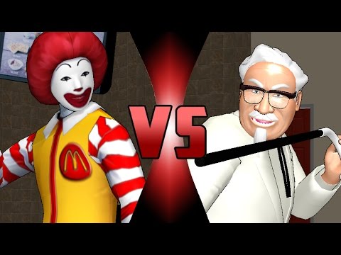 DBX - Ronald McDonald VS Colonel Sanders (McDonald's vs KFC) | DEATH ...