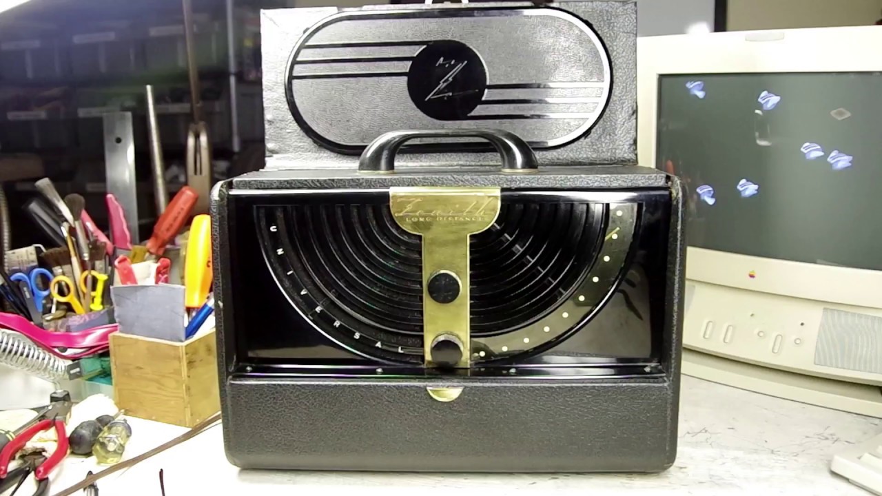 Demo of 1947 Zenith "Universal" Portable Radio, Model 6G001ZYX - YouTube