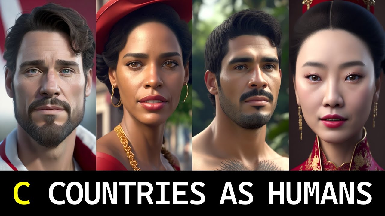 AI depicts countries as people [C countries] - YouTube