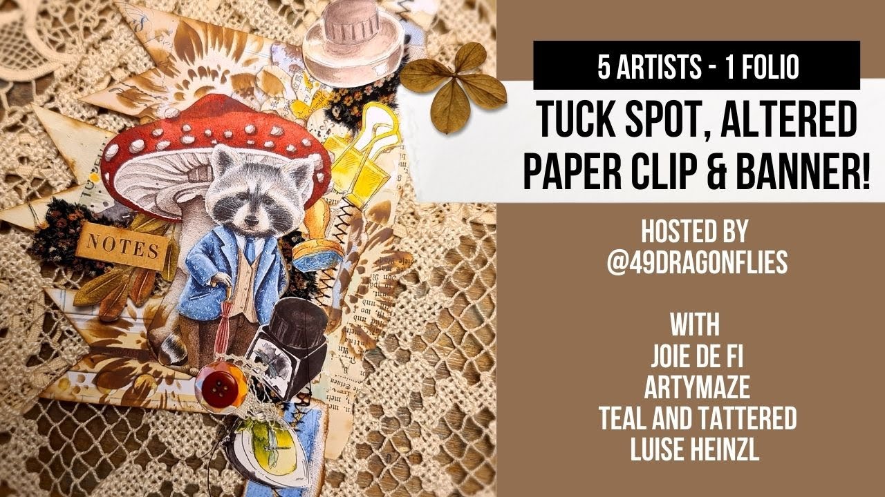 TUCK SPOT, ALTERED PAPER CLIP & BANNER - FOR "5 ARTISTS - 1 FOLIO ...