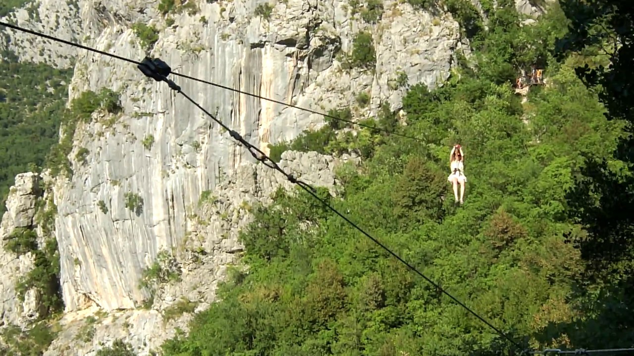 Ziplining in Omis - YouTube