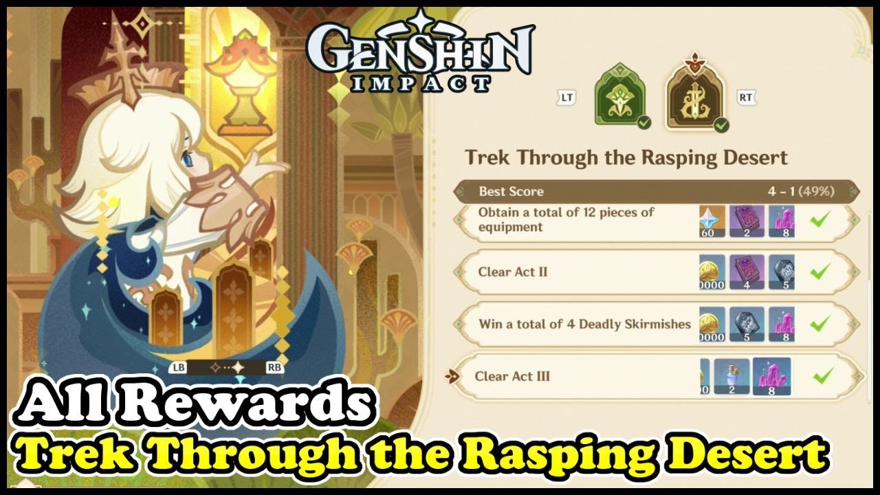 Trek Through the Rasping Desert All Rewards Genshin Impact (Battle of ...