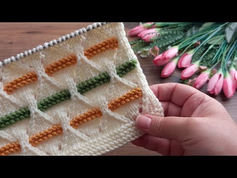 ✅️🍀3 Renk İple Ördüğüm Görenlerin Hayran Olduğu Örgü Modeli ✅️🍀easy knitting pattern