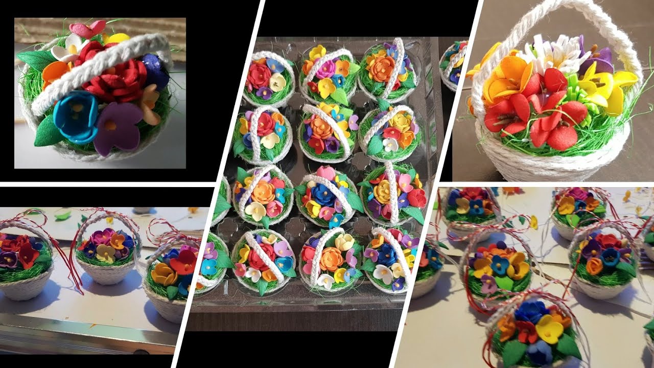 Martisor - Cosulet cu flori handmade - YouTube