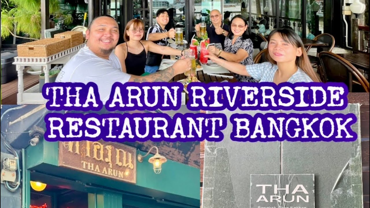 Lunch along Chao Phraya River River and the view of Wat Arun Temple ...