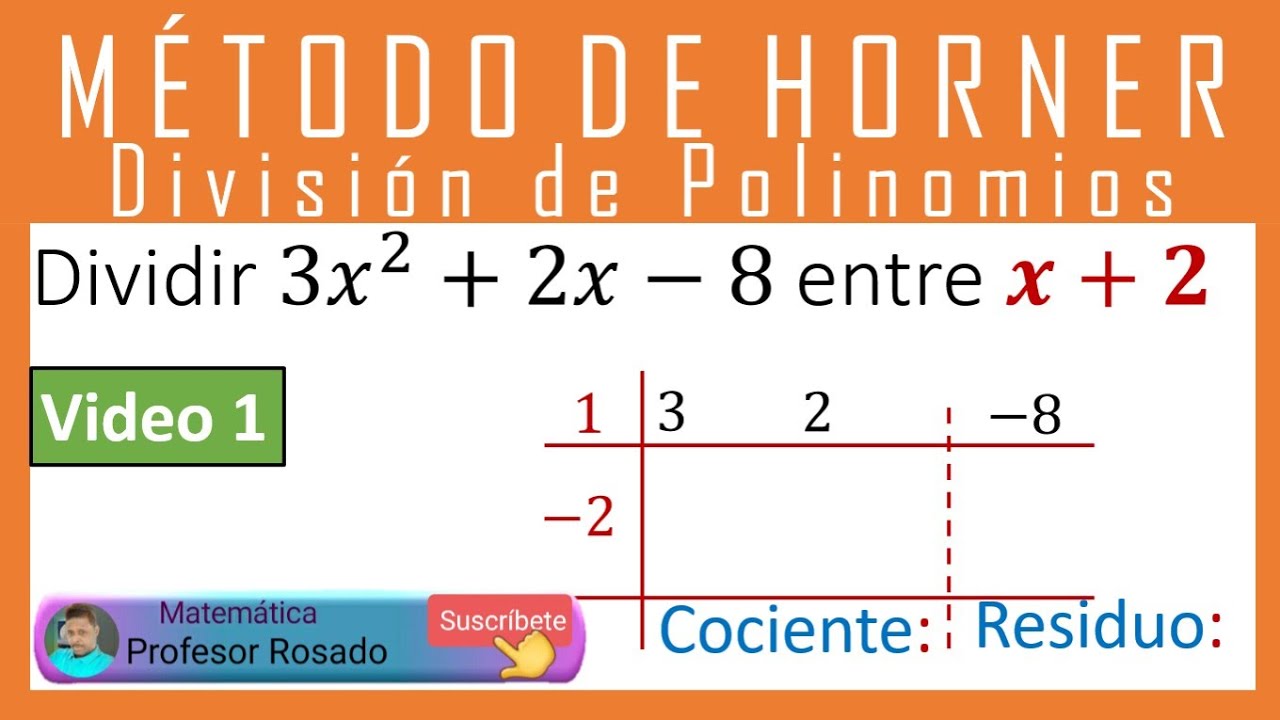 División de Polinomios | Método de Horner | Ejemplo 1 - YouTube