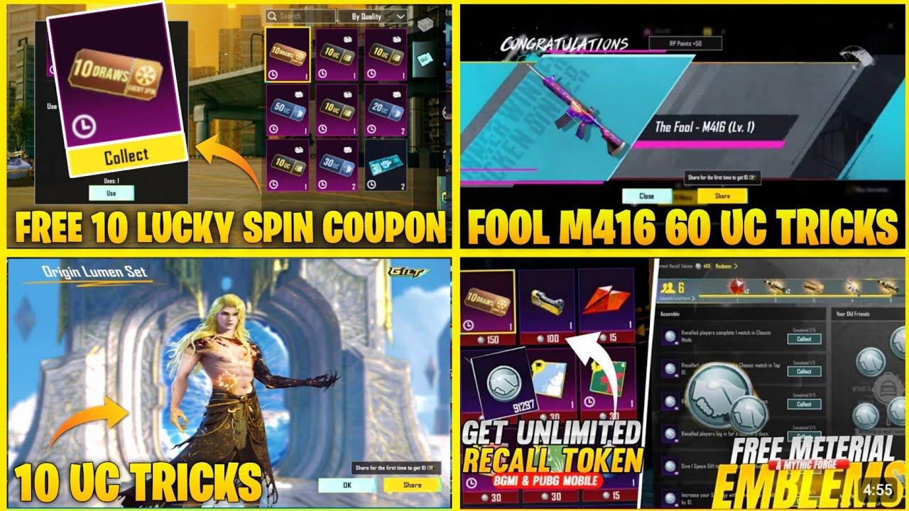 THE FOOL M416 60 UC TRICKS | 10 LUCKY SPIN DRAW FREE | GET UNLIMITED ...