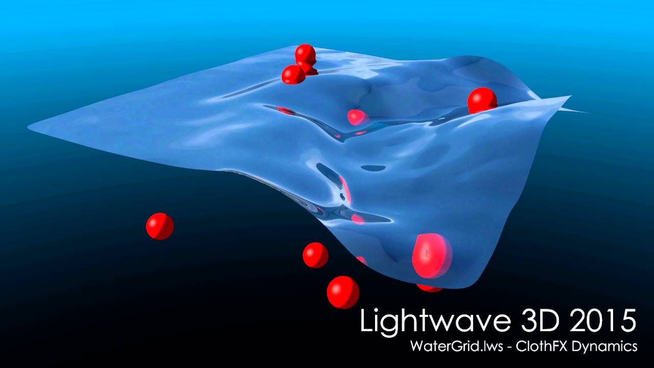Lightwave 3D 2015 - WaterGrid ClothFX Dynamics Render - YouTube