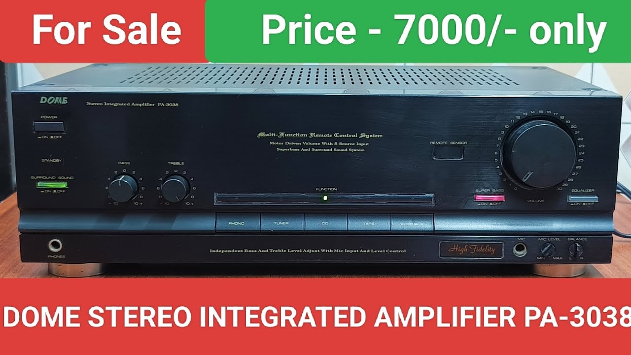 DOME STEREO INTEGRATED AMPLIFIER PA-3038 Nice Sound Quality Contact No ...