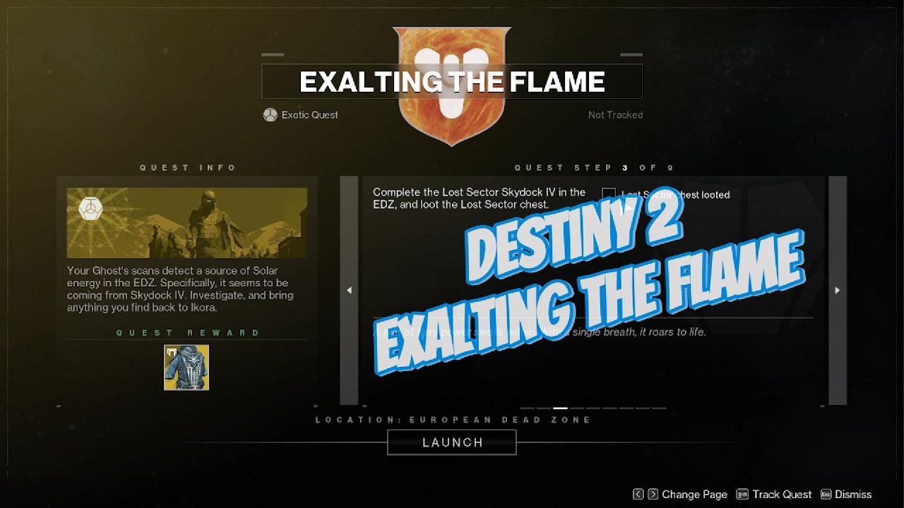 Exalting the flame Quest - Quest Step 3- Destiny 2 - YouTube