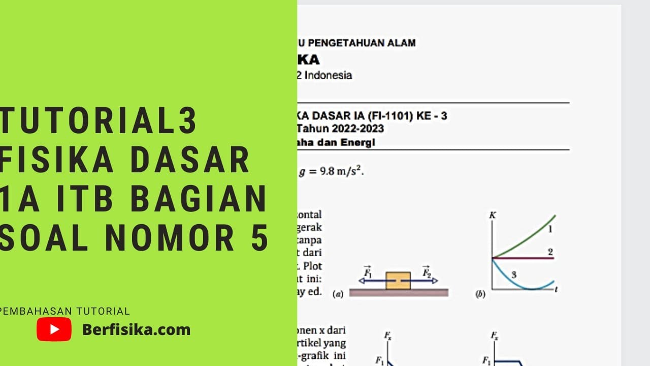 PEMBAHASAN TUTORIAL 3 FISIKA DASAR 1A ITB BAGIAN SOAL NOMOR 5 - YouTube