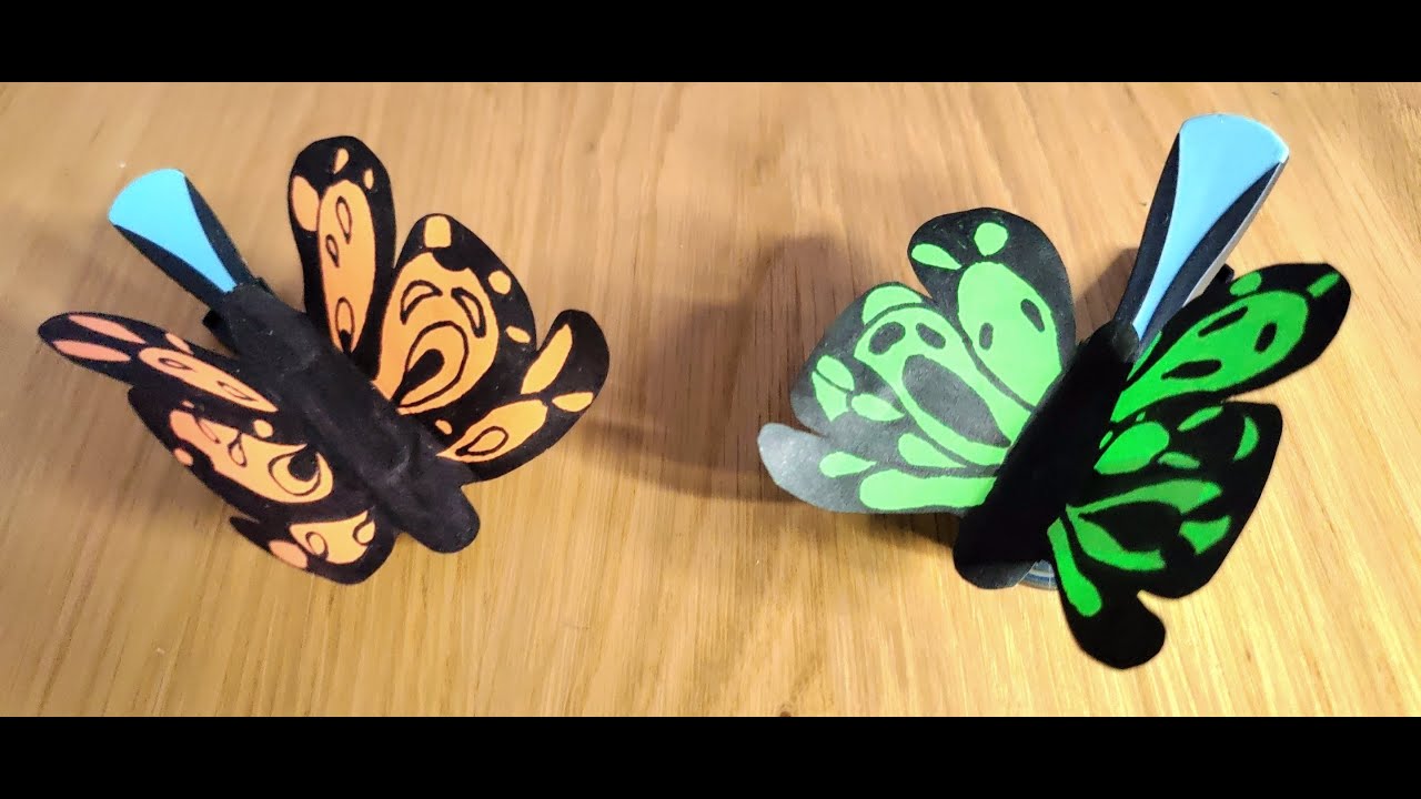Paper butterfly|flapping butterfly|easy DIY|easy butterfly| kids craft ...