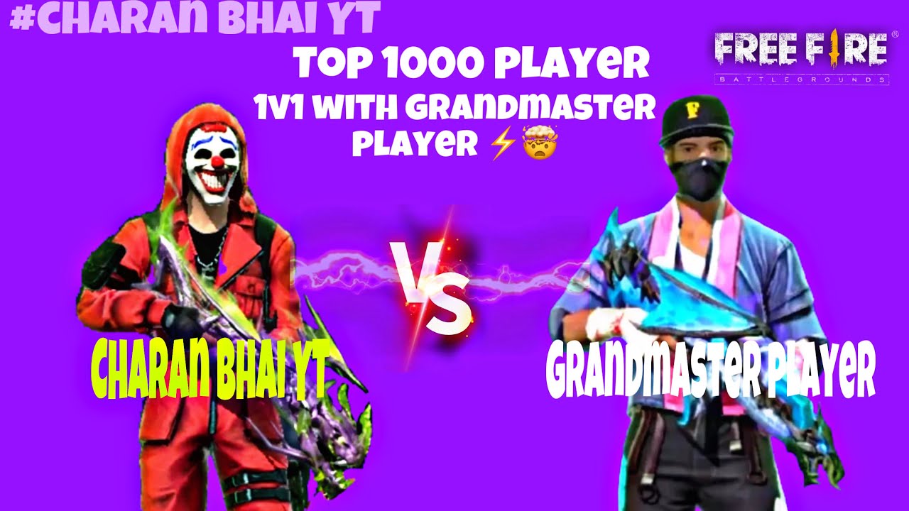 Charan bhai yt [vs] CS telugu grandmaster player 1V1 🤯😱 TOP 1000 player 🥵 - YouTube