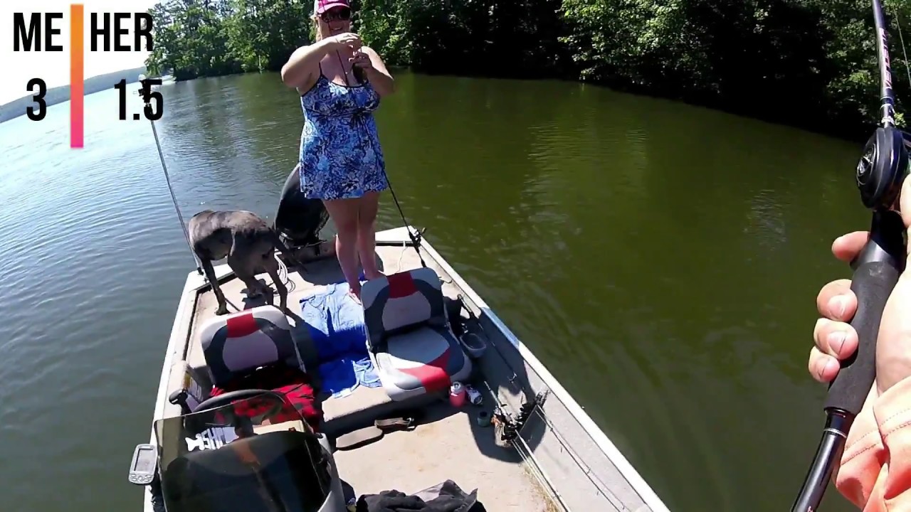 HUSBAND VS WIFE BASS FISHING!!!! - YouTube