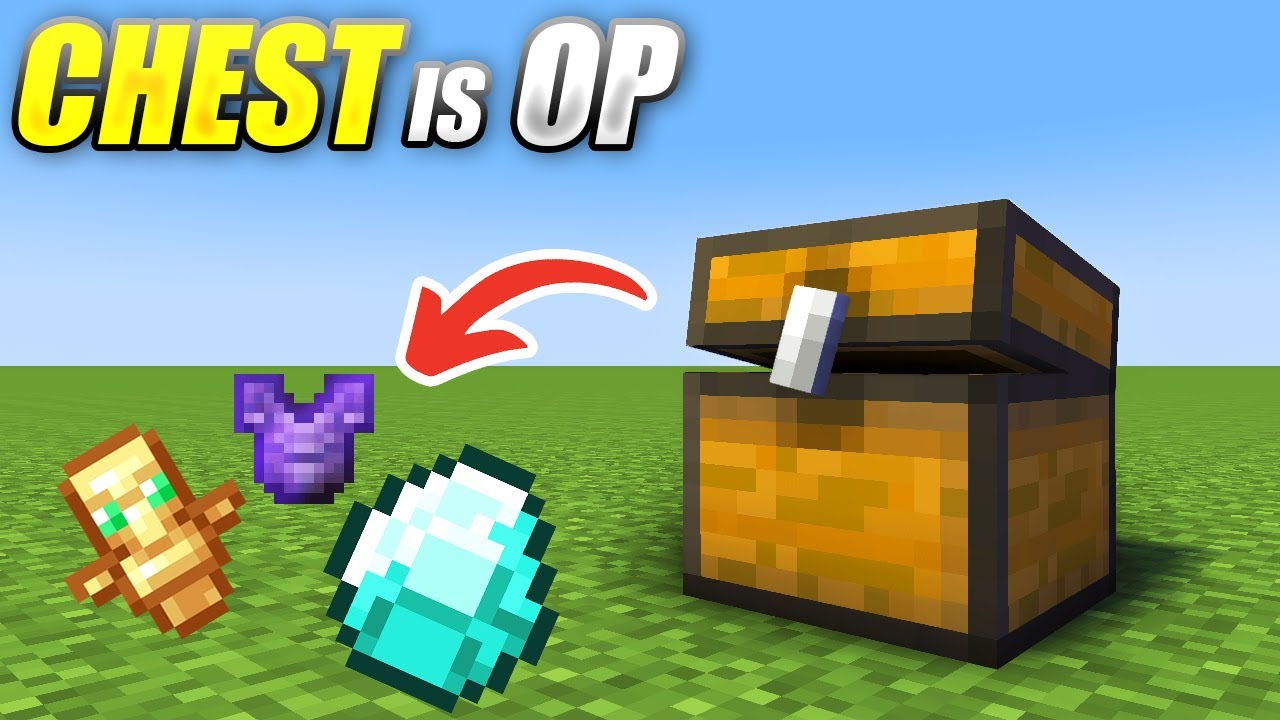 Minecraft but CHEST drops OP loot - YouTube