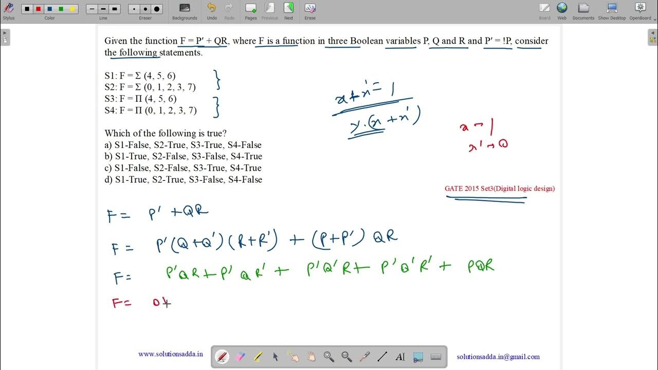 Gate 2015 Set 3 Dld Boolean Variables Solutions Adda Gate Test Series Explained By