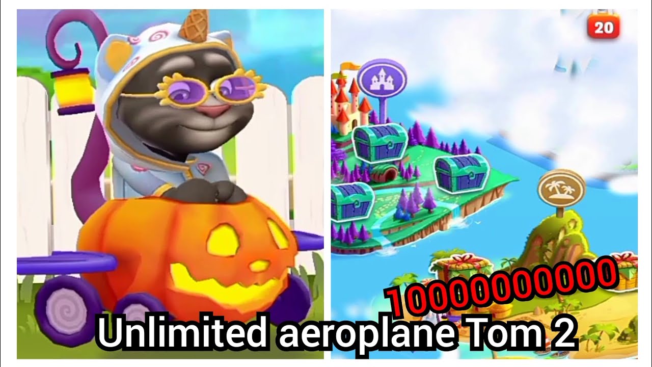 Unlimited aeroplane - my talking Tom 2 - gameplay aadi zone - YouTube