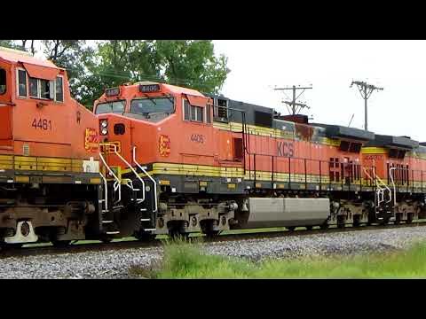 CP 261 with warbonnet three KCS ex BNSF units and CP 679 with four units at Bettendorf, IA ...