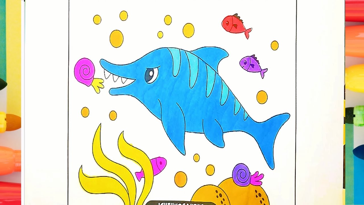 COLORING A CUTE BABY SHARK 🐋 | HIU - YouTube