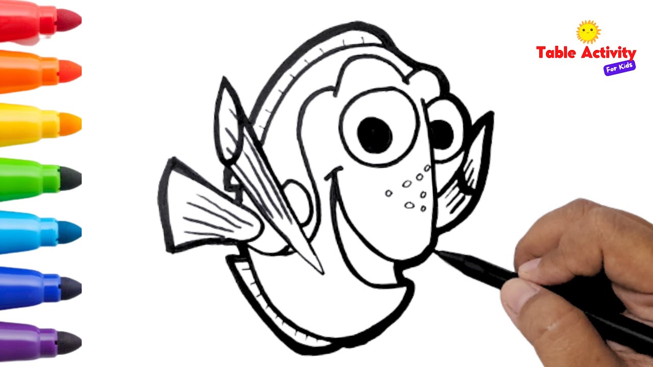 How To Draw Dory From Finding Nemo - YouTube