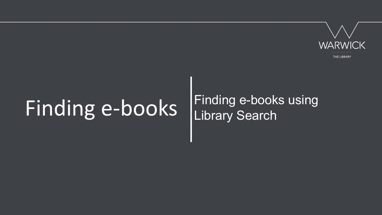 Finding ebooks using Library Search - YouTube