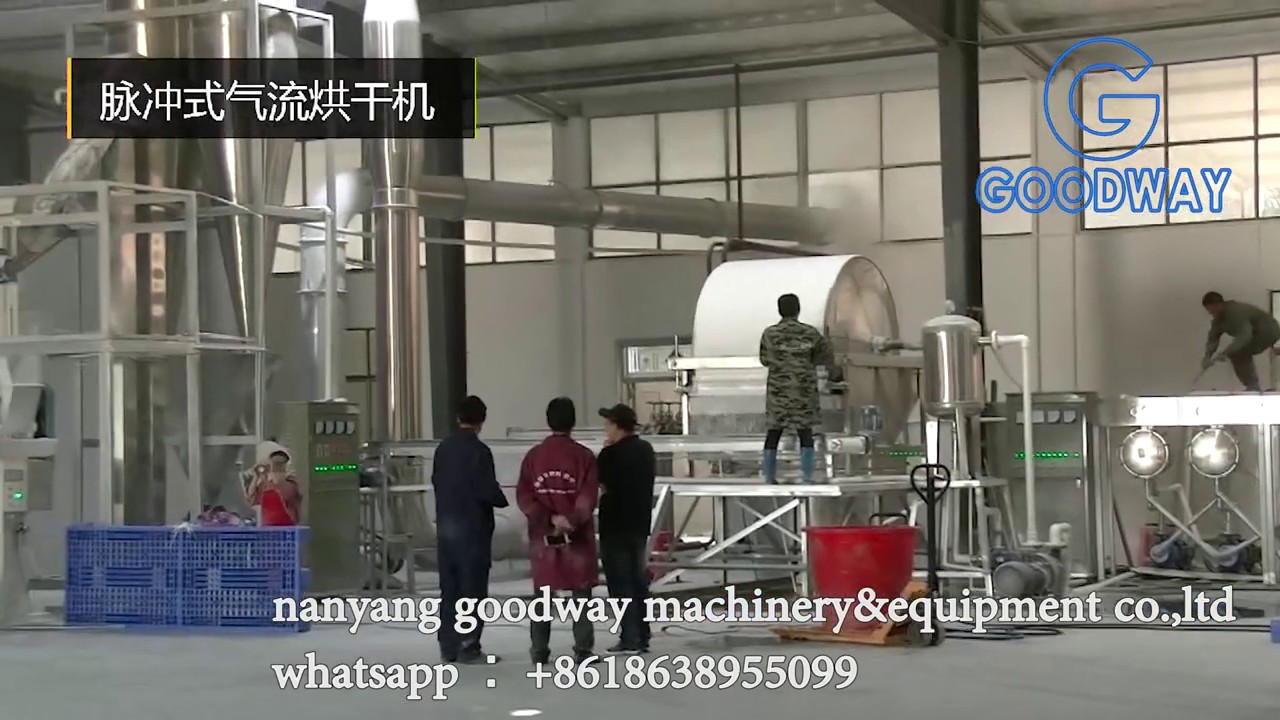 starch drying machine airflash drying system starch dryer - YouTube