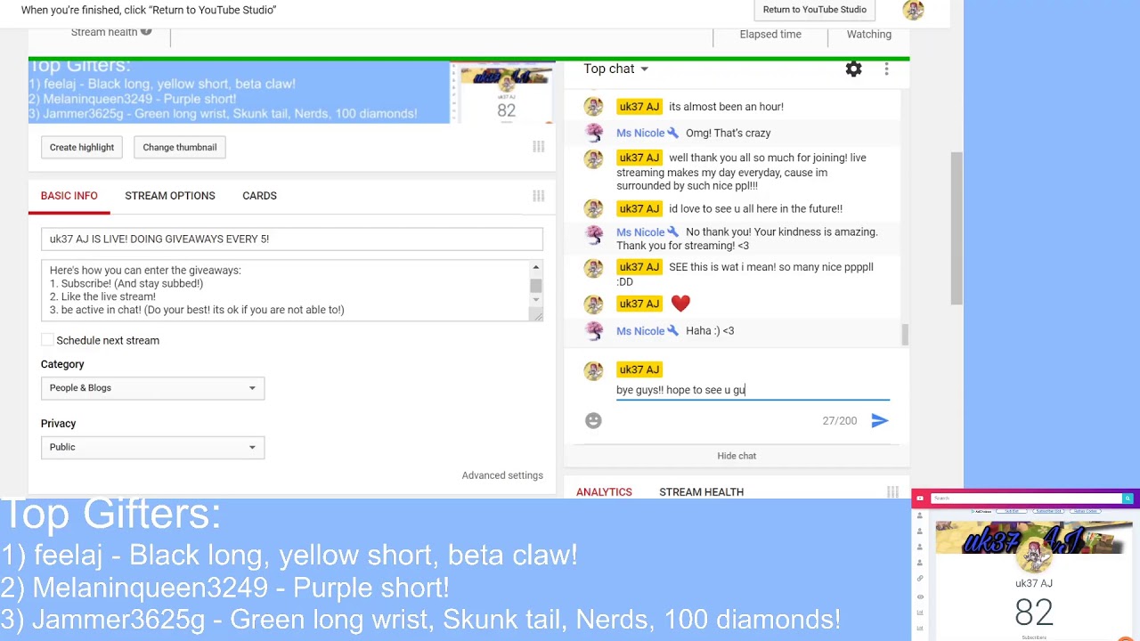 uk37 AJ IS LIVE! DOING GIVEAWAYS EVERY 5! - YouTube