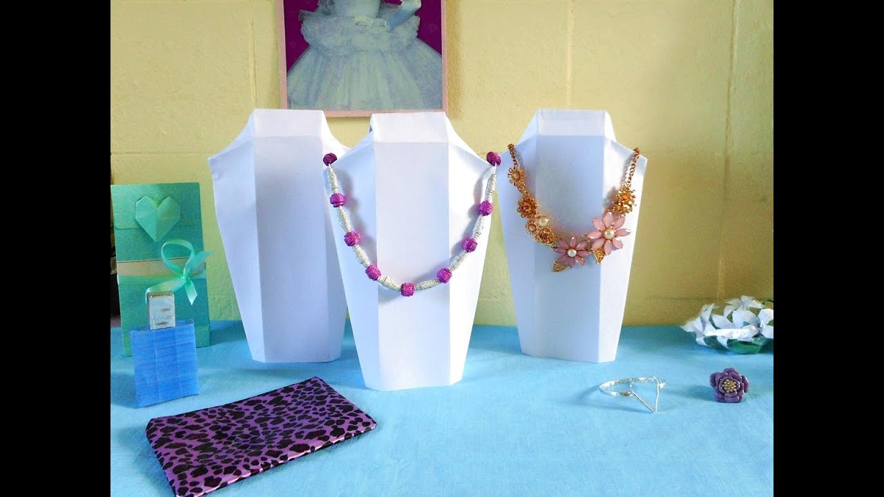 Origami Necklace Display Stand - YouTube