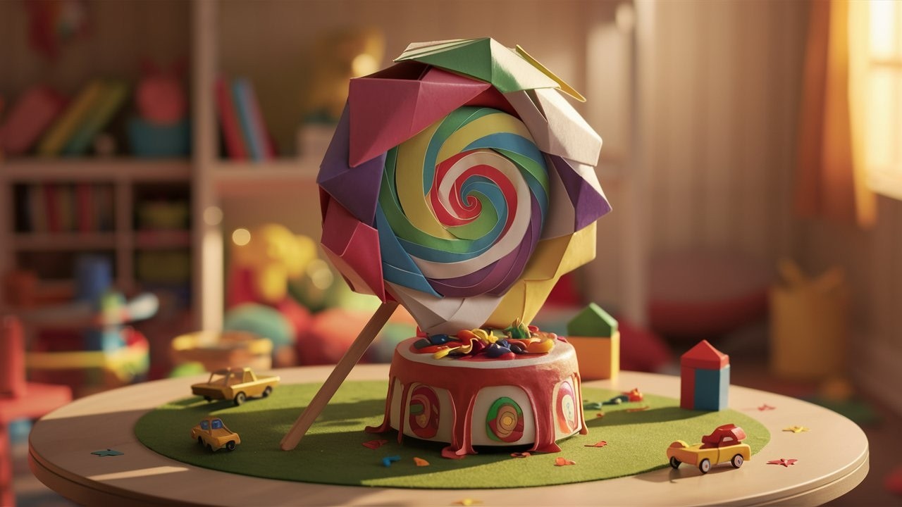 Origami Paper Lollipop (3D) - Kids favorite - YouTube