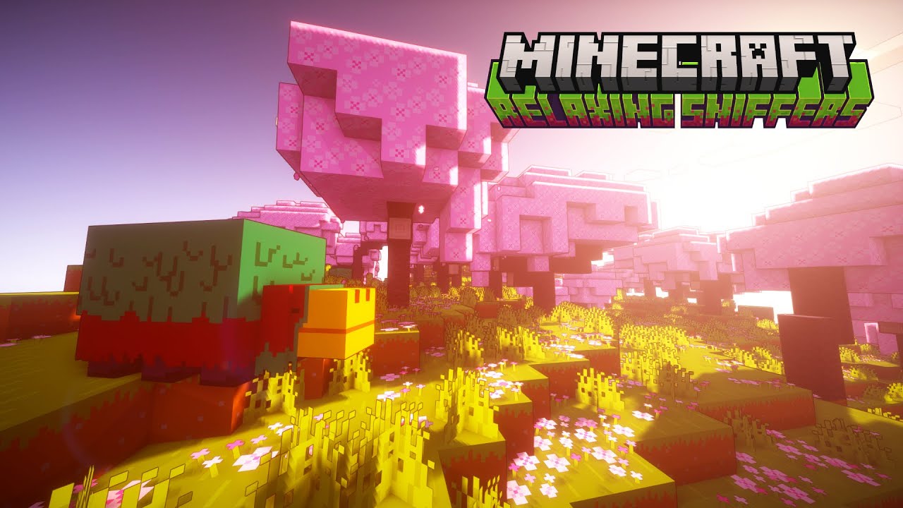 40 Minutes Relaxing Minecraft Sniffers And Cherry Grove Scenes 🌸 No ...