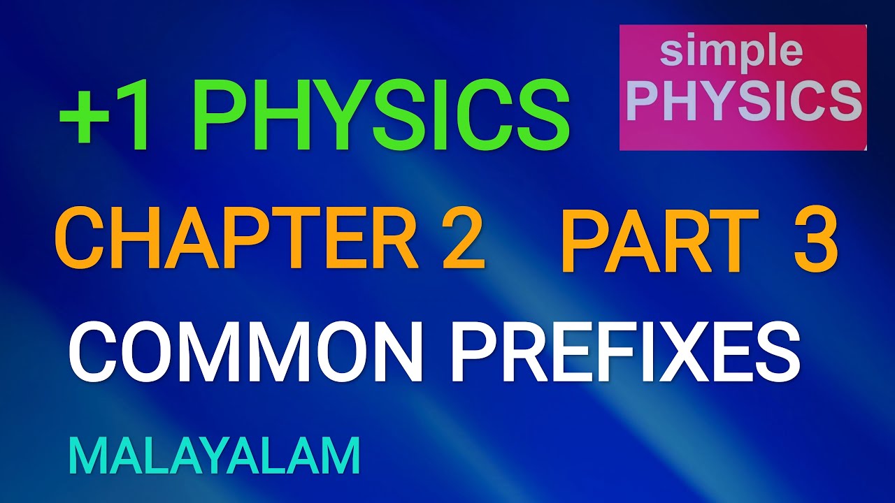 COMMON PREFIXES IN SI SYSTEM / PLUS ONE PHYSICS / CHAPTER 2 / VHSE ...