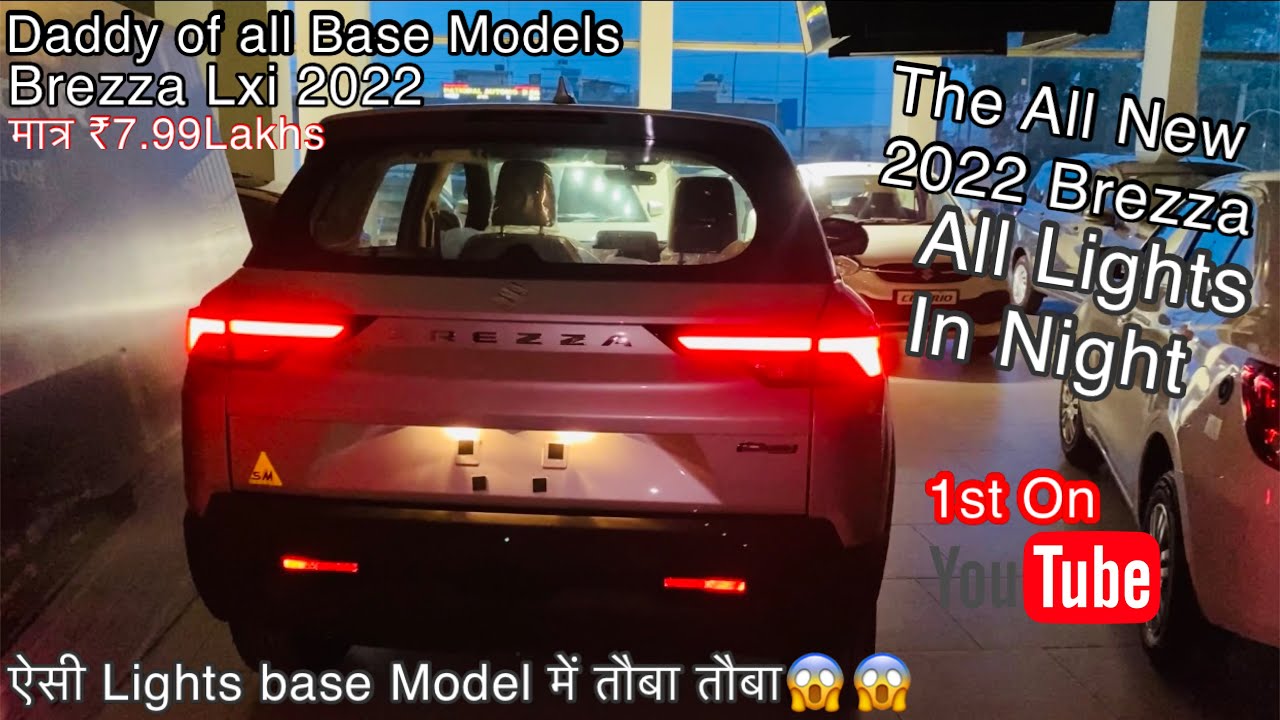 New Suzuki Brezza 2023 base model lxi all Lights in night | Brezza LXI ...