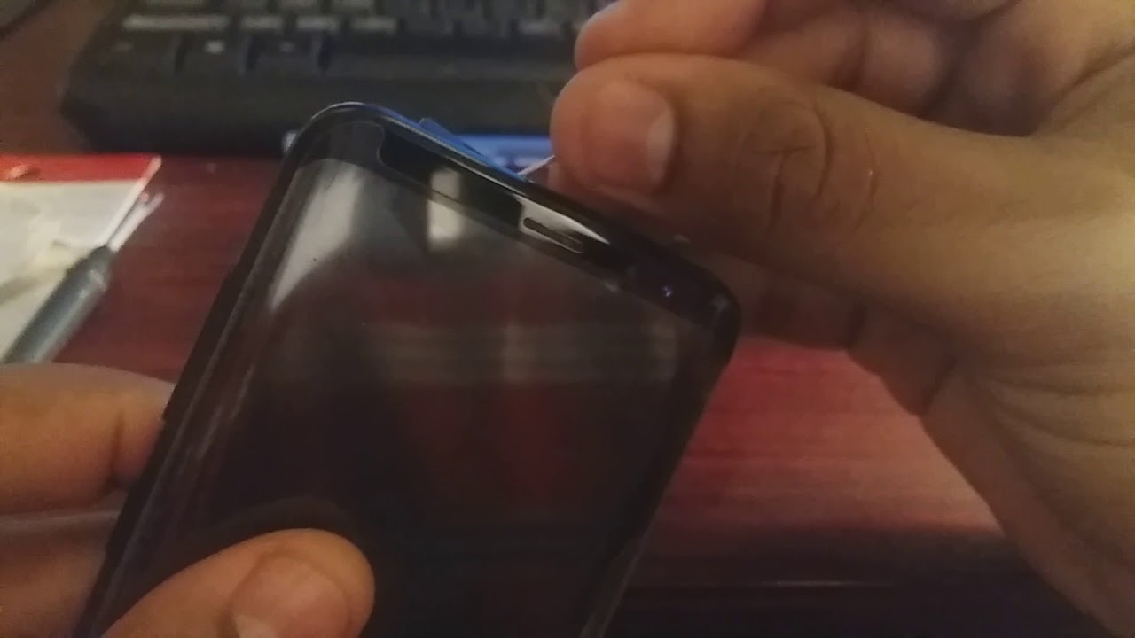 How to pullout a broken S8 SD/SIM tray from phone - YouTube